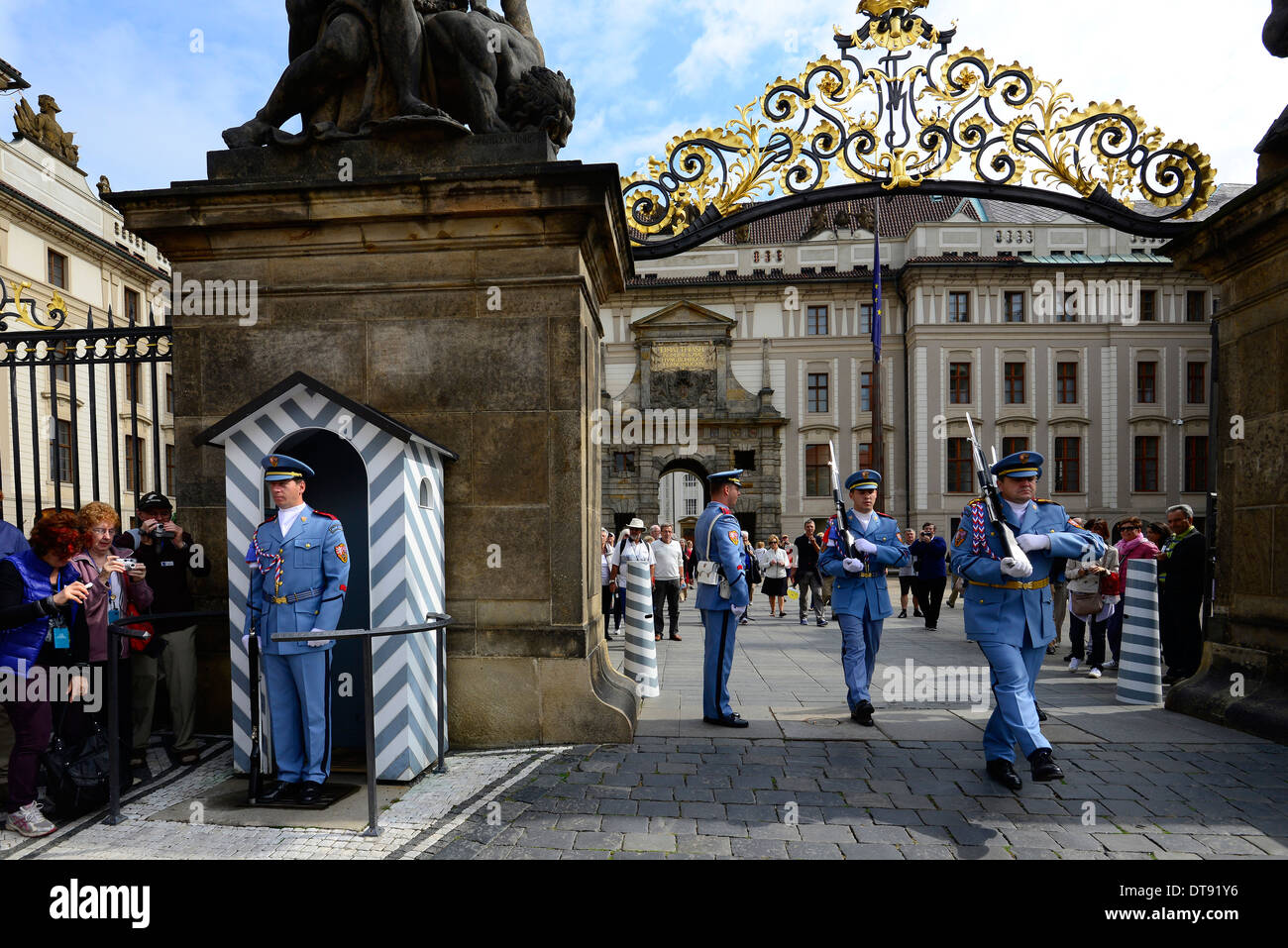 Changing of the Guards Sentry Prague Castle Czech Republic Europe CZ ...
