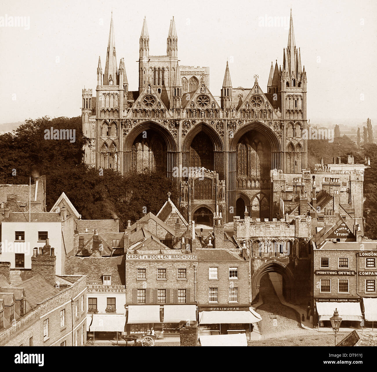 Peterborough Cathedral Victorian period Stock Photo - Alamy