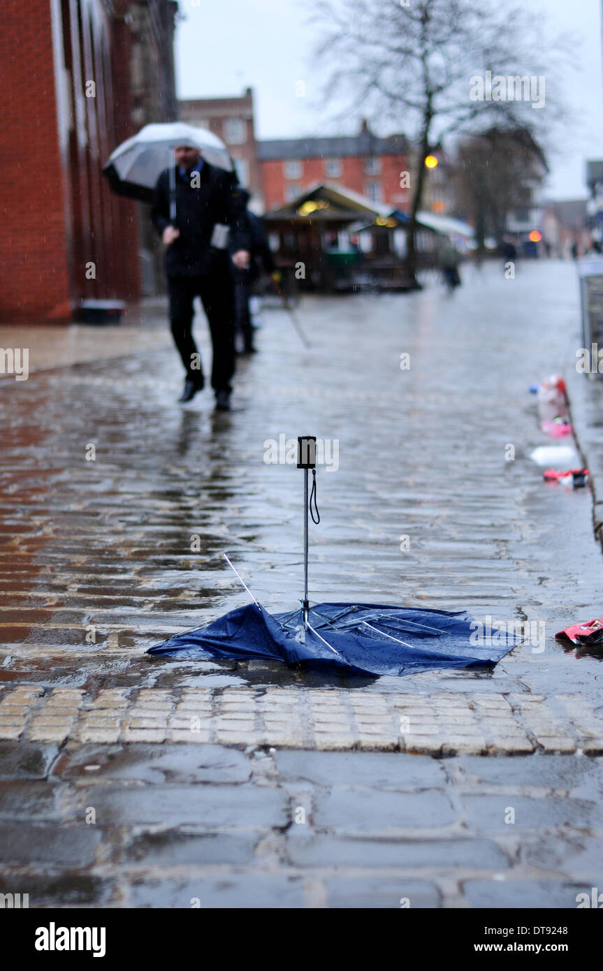Wind damaged broken umbrella hi-res stock photography and images - Alamy