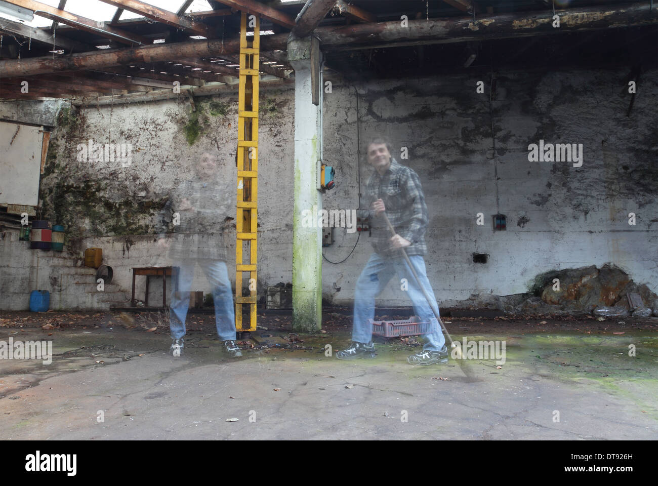 ghost workers in abandoned factory Stock Photo - Alamy