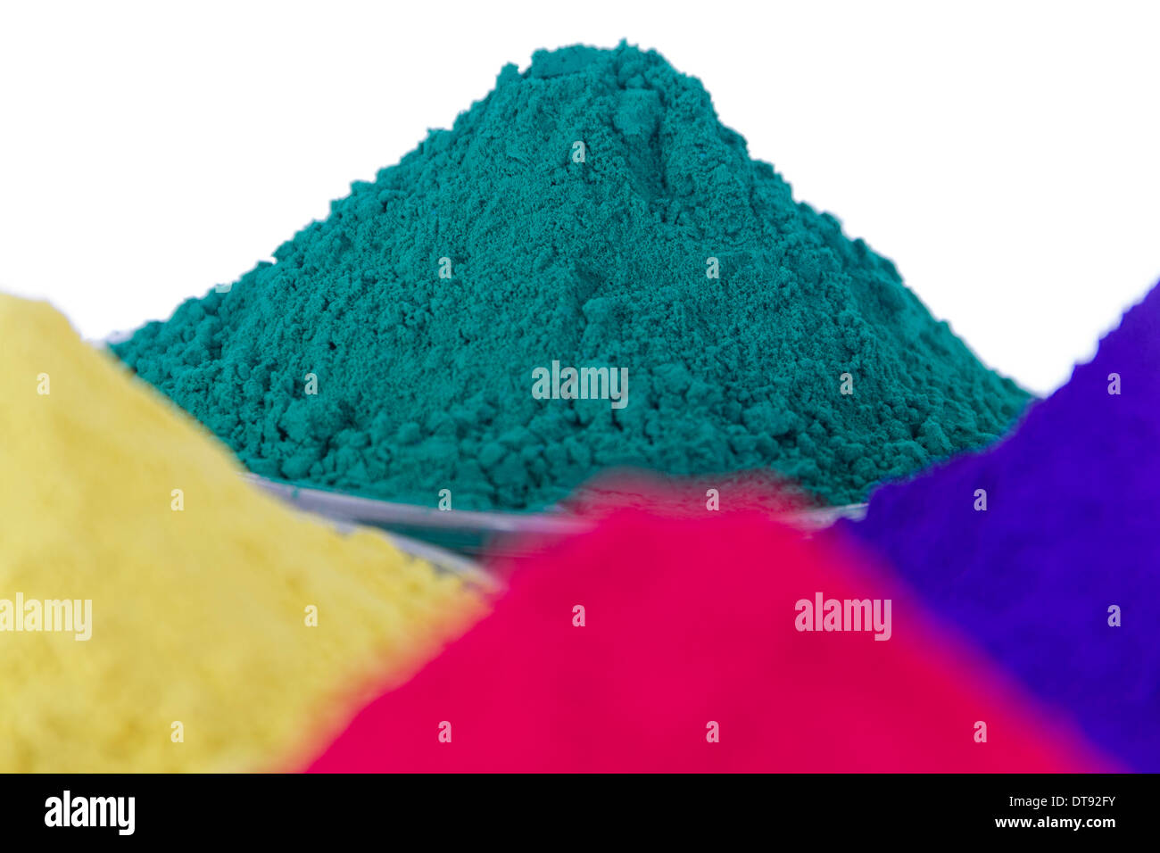 High angle view of powder colour in bowl Stock Photo - Alamy