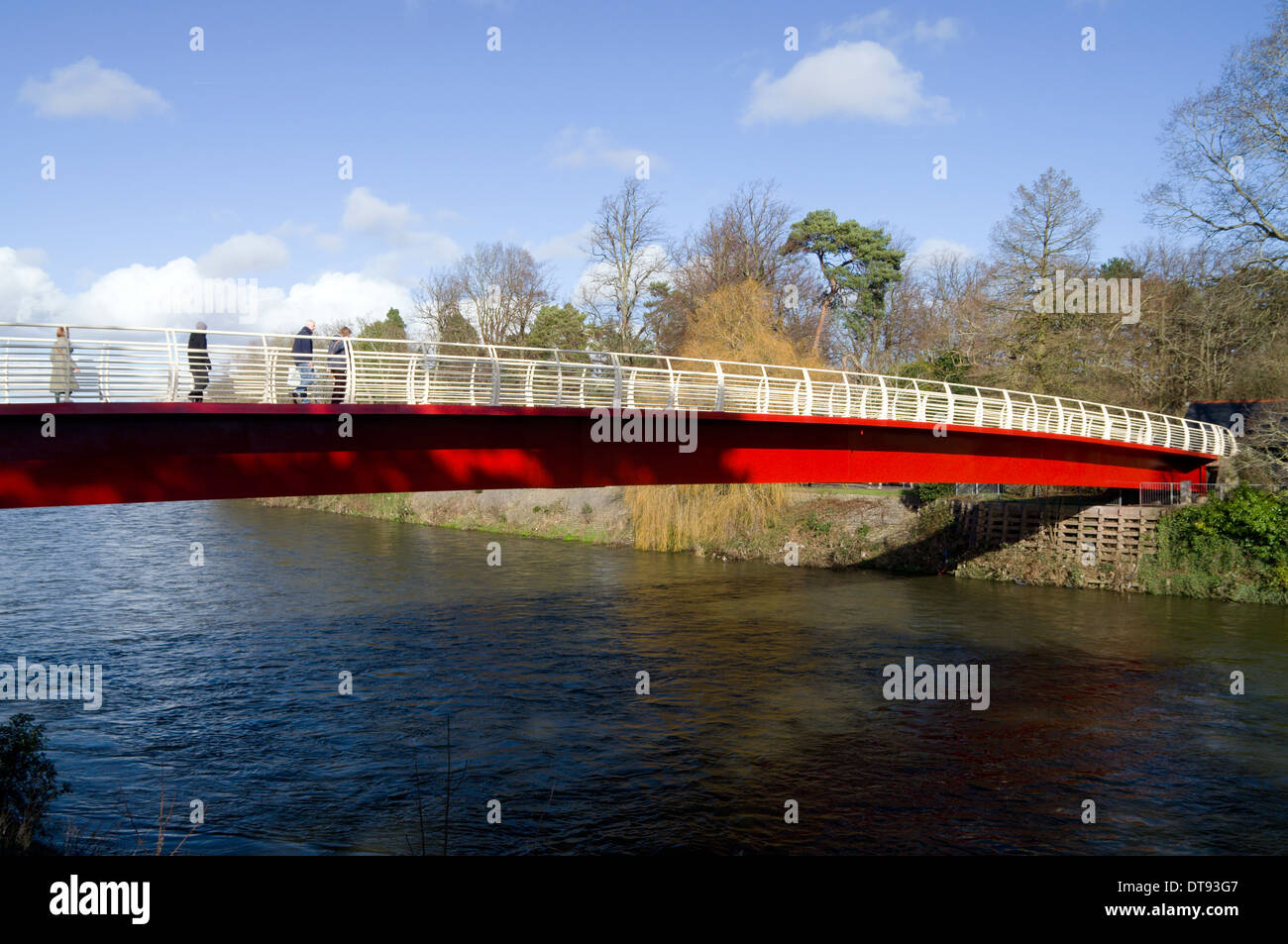 Millennium footbridge cardiff river taff bute park sophia gardens wales ...