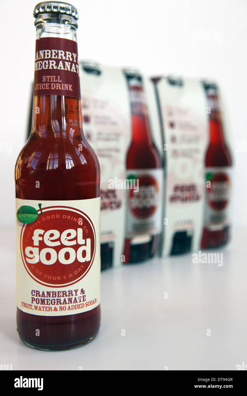 Feel Good cranberry and pomegranate water fruit drink Stock Photo - Alamy