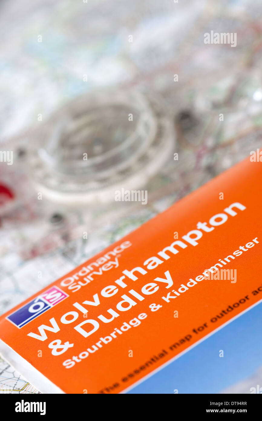 Ordnance Survey OS Explorer Map for Wolverhampton & Dudley and compass ...