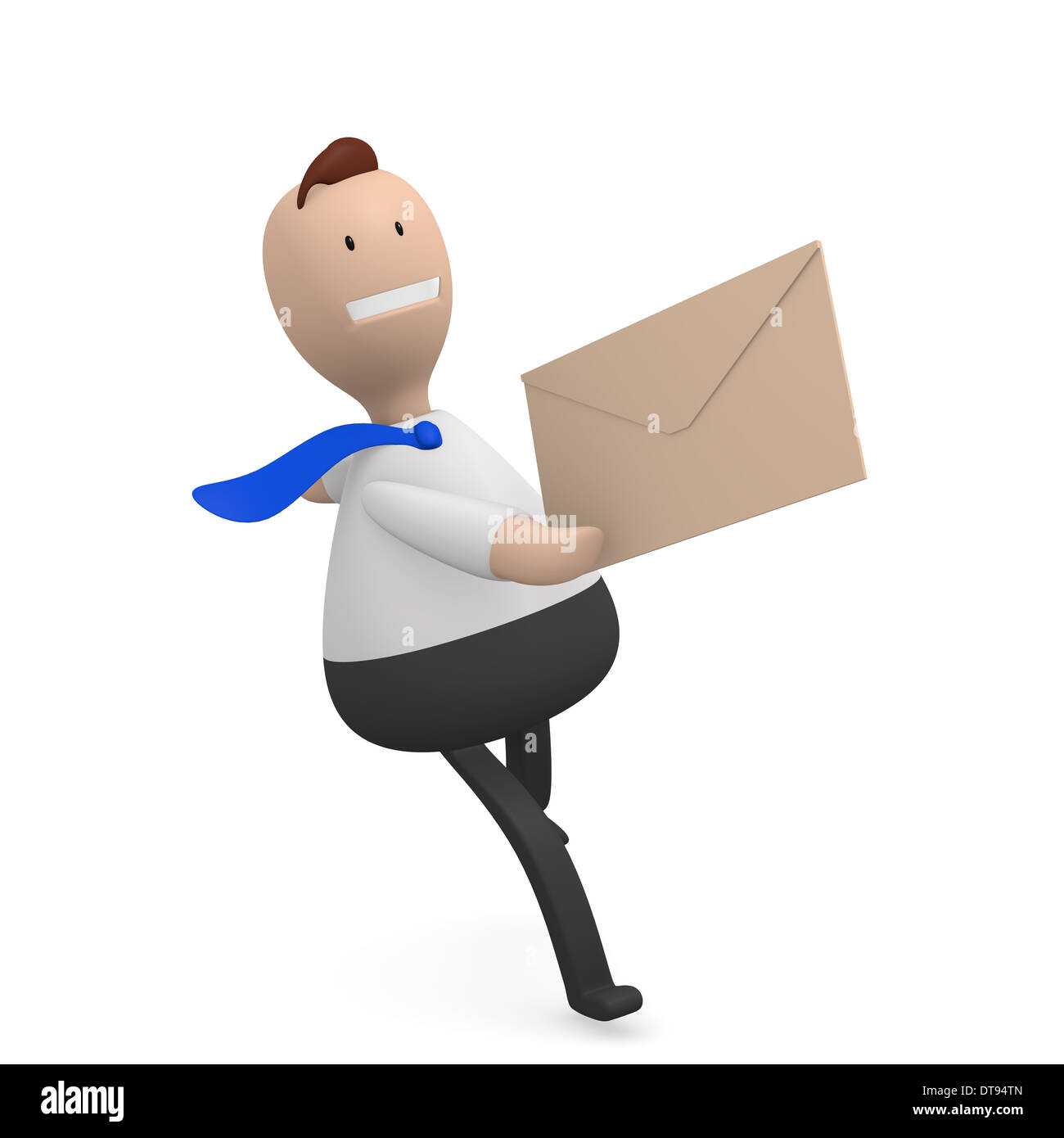 Business man with an envelope, 3d concept Stock Photo - Alamy
