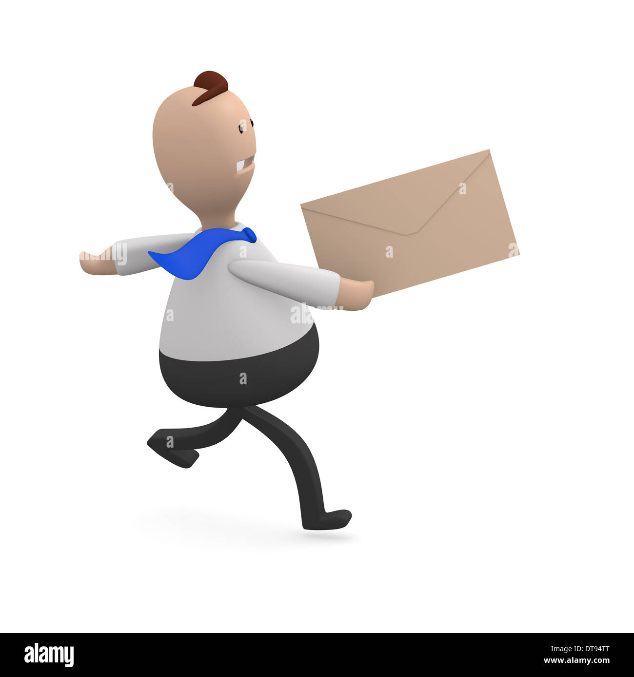 Business man with an envelope, 3d concept Stock Photo - Alamy