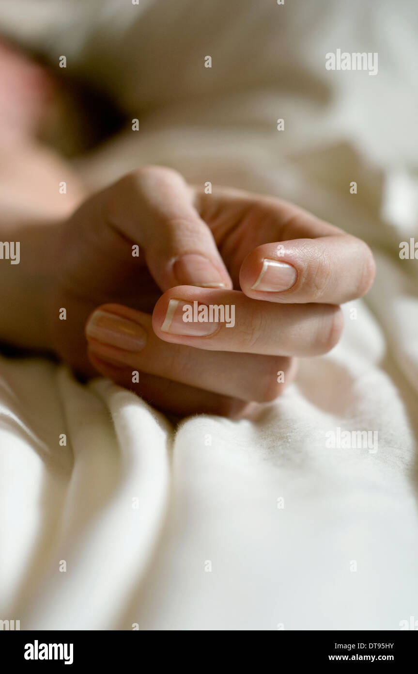 Unknown hand touching hi-res stock photography and images - Alamy