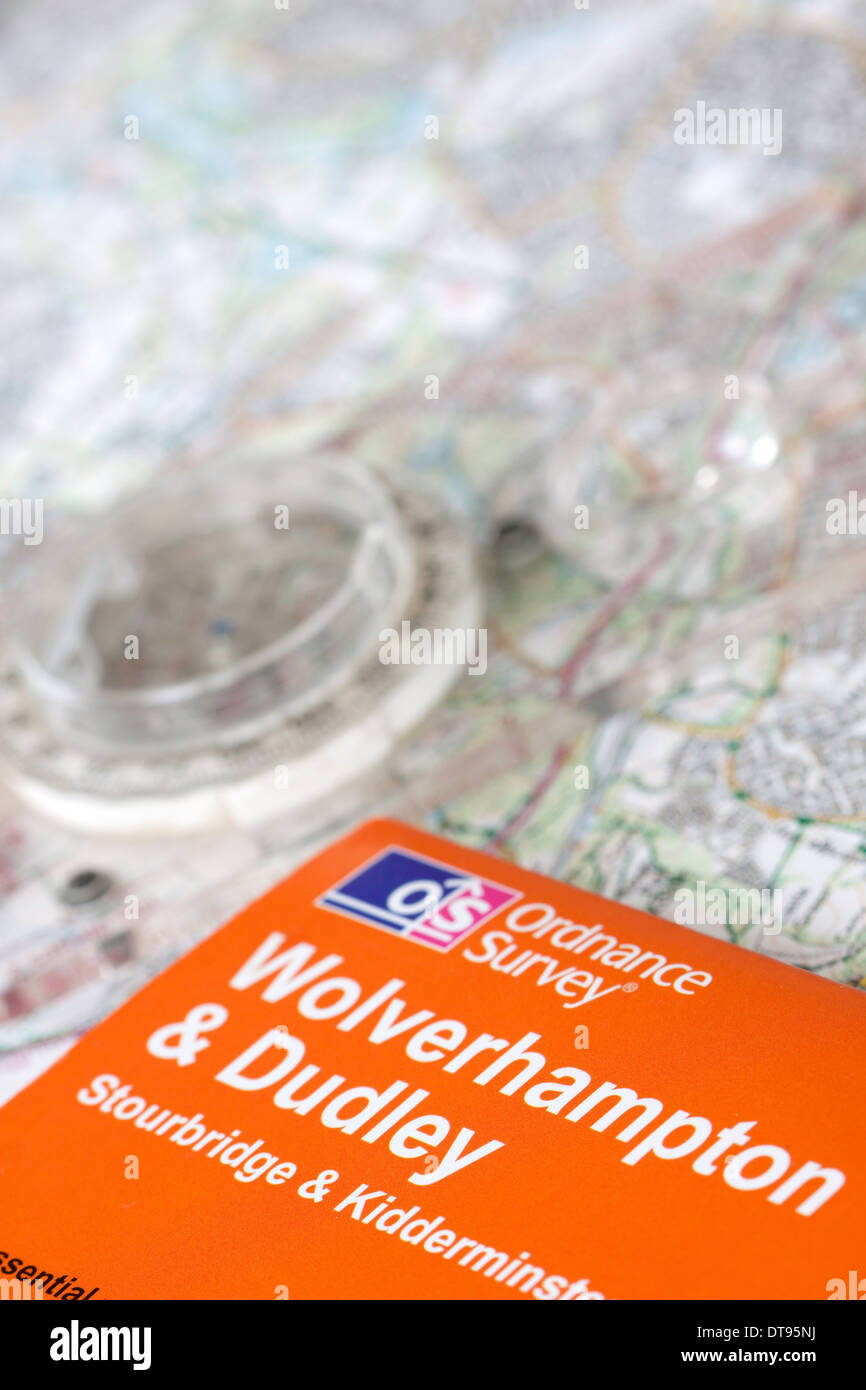 Ordnance Survey OS Explorer Map for Wolverhampton & Dudley and compass ...