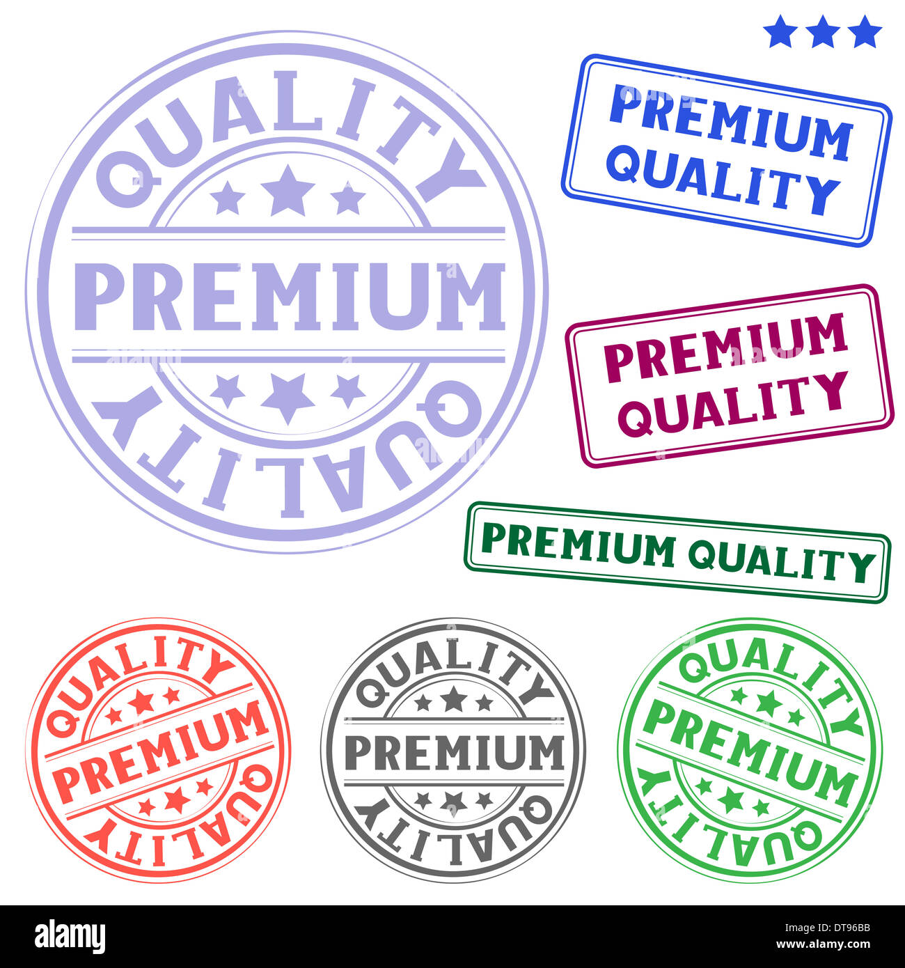 The different premium quality colored stamp isolated on white ...