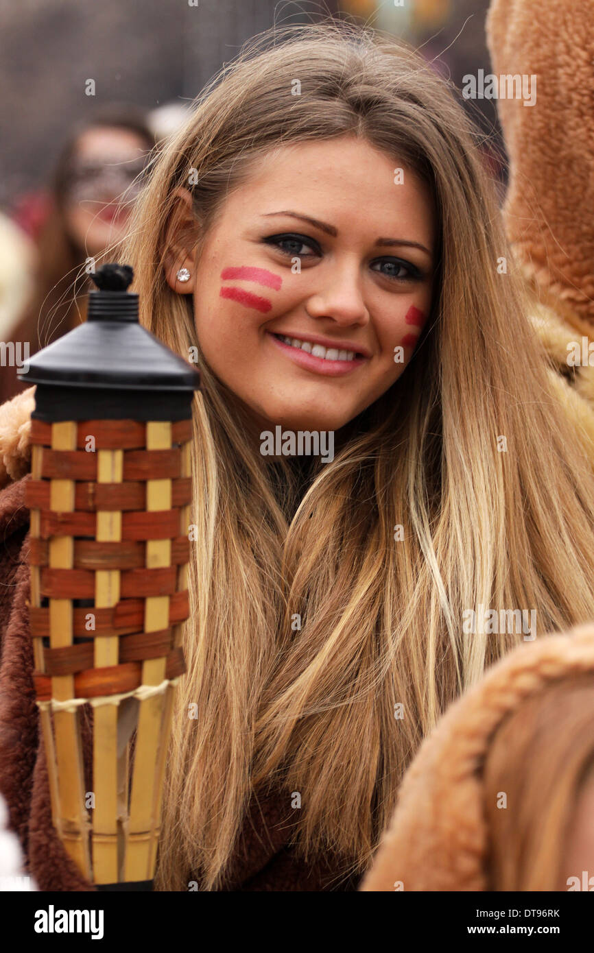 Young girl in traditional masquerade costume Stock Photo - Alamy