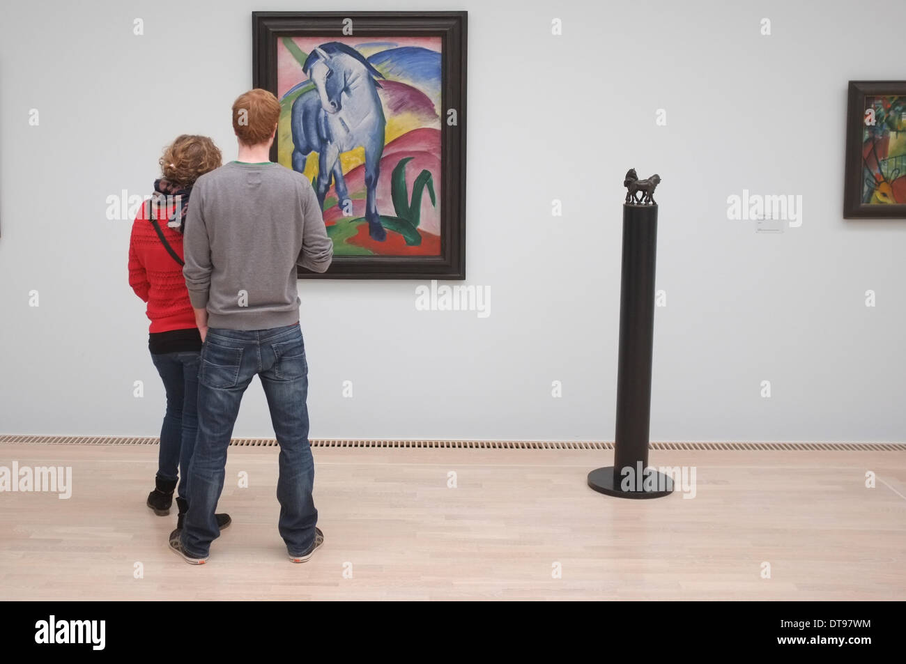 The painitng "Blaues Pferd" (blue horse) by painter Franz Marc in the ...