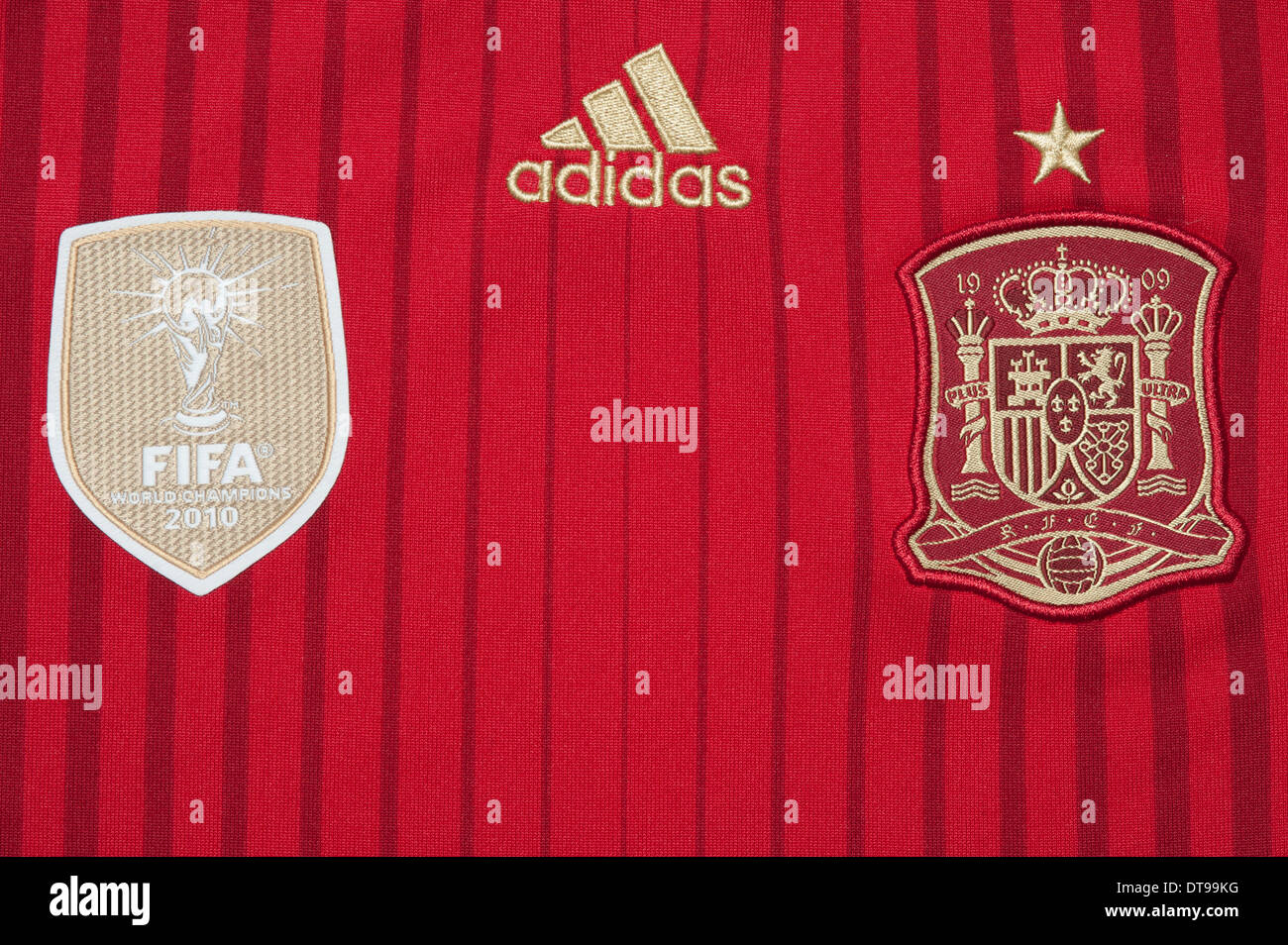 Close up of the Spanish National Football team kit Stock Photo - Alamy