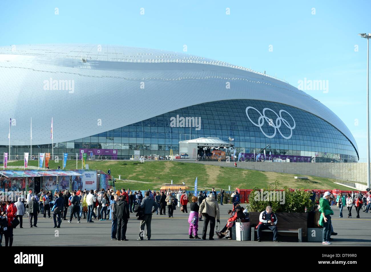 Spectators in the olympic park at the Sochi 2014 Olympic Games, Sochi ...
