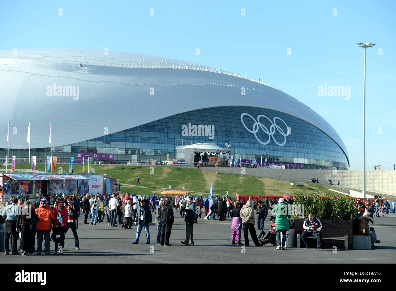 Spectators in the olympic park at the Sochi 2014 Olympic Games, Sochi ...