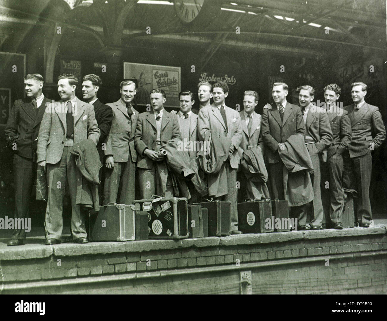 Waiting for a train Wolverhampton Wanderers footballers at Low Level ...