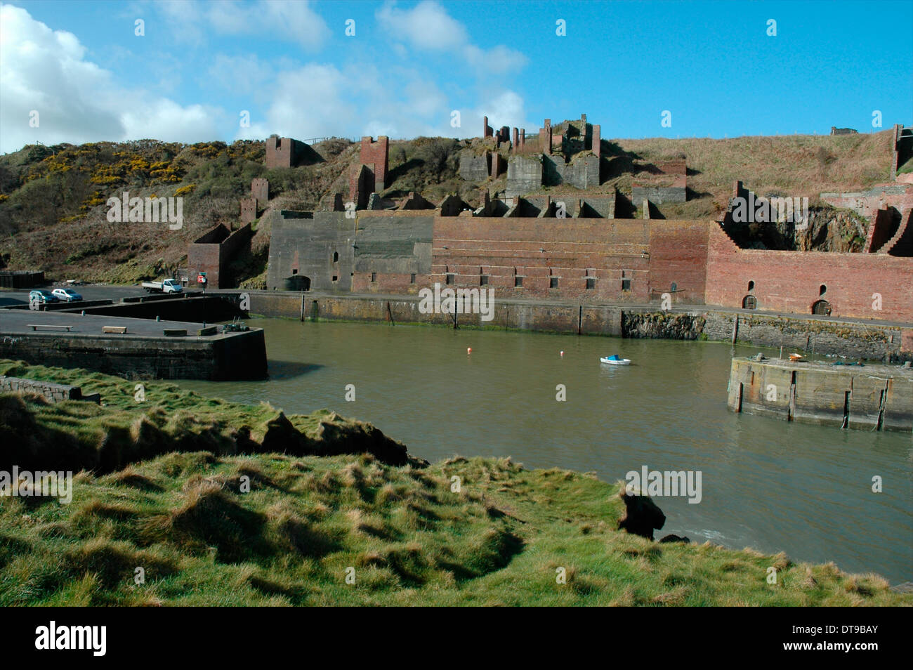 Remains of old industries and harbour, Porthgain, Pembrokeshire, Wales ...