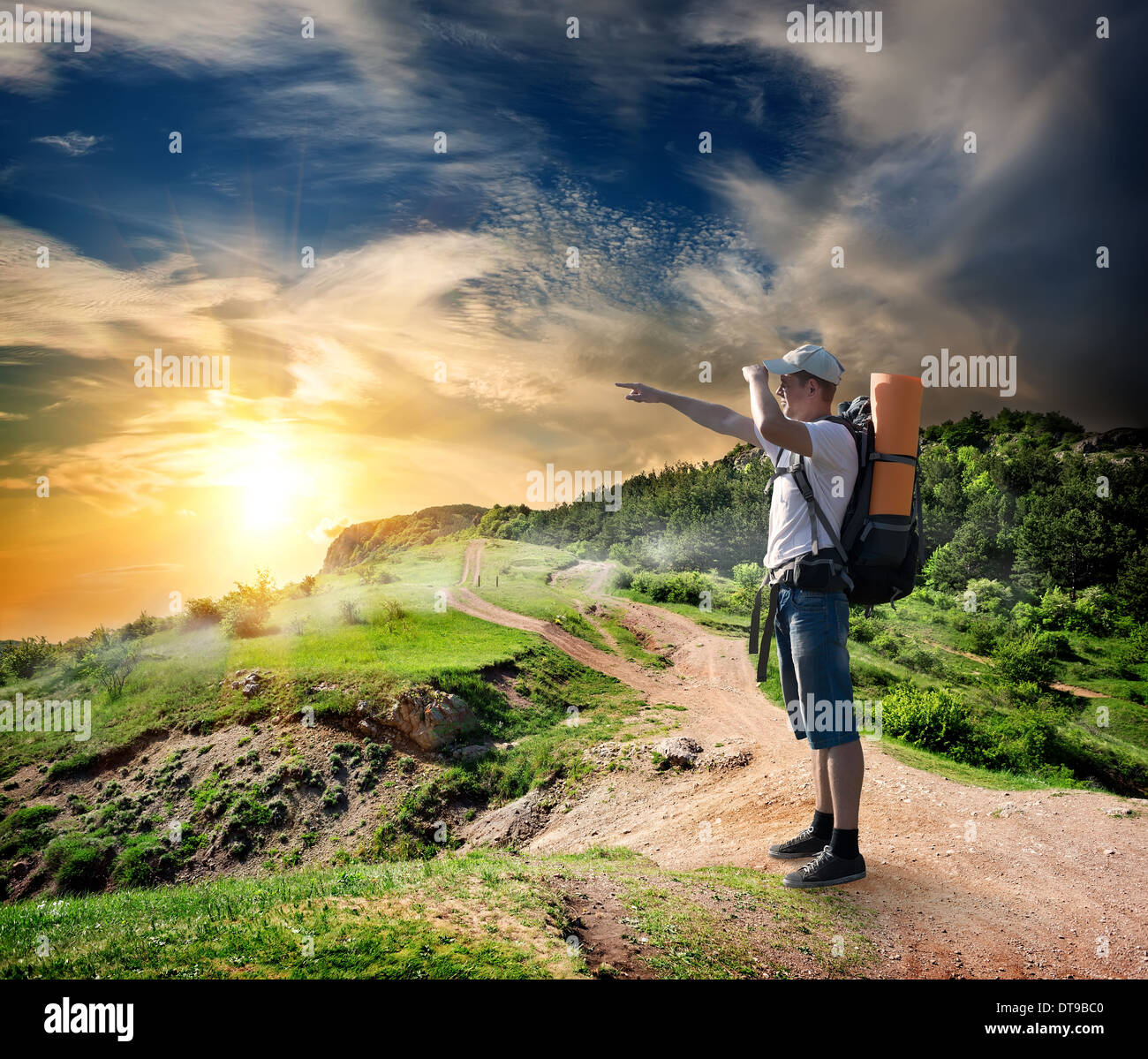 Tourist standing on hill hi-res stock photography and images - Alamy