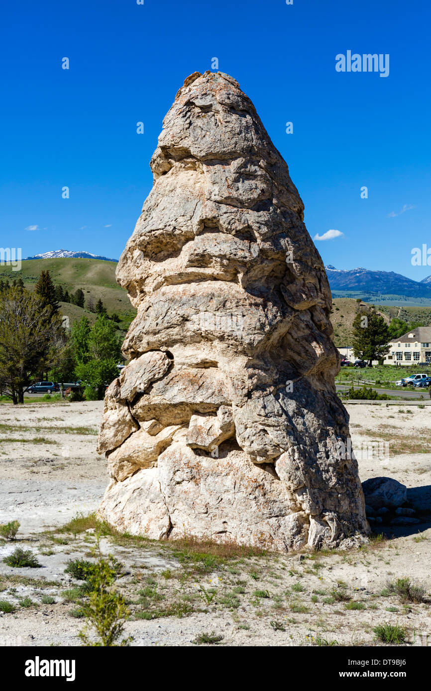Rock formation near the travertine terraces at Palette Spring, Mammoth ...