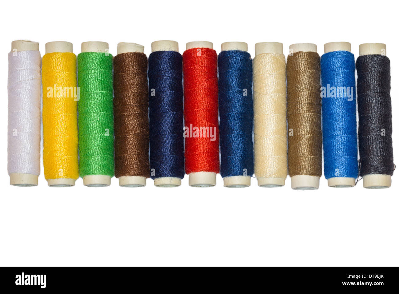 Image of several spools of thread in different colours Stock Photo - Alamy