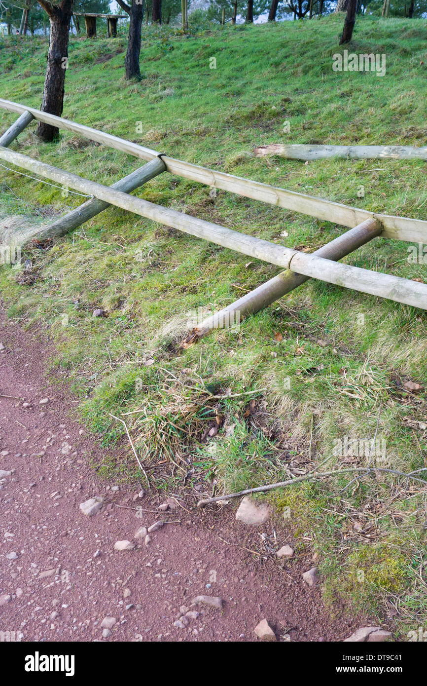 Collapsed Rotten Wooden Post and Rail Fencing Stock Photo - Alamy