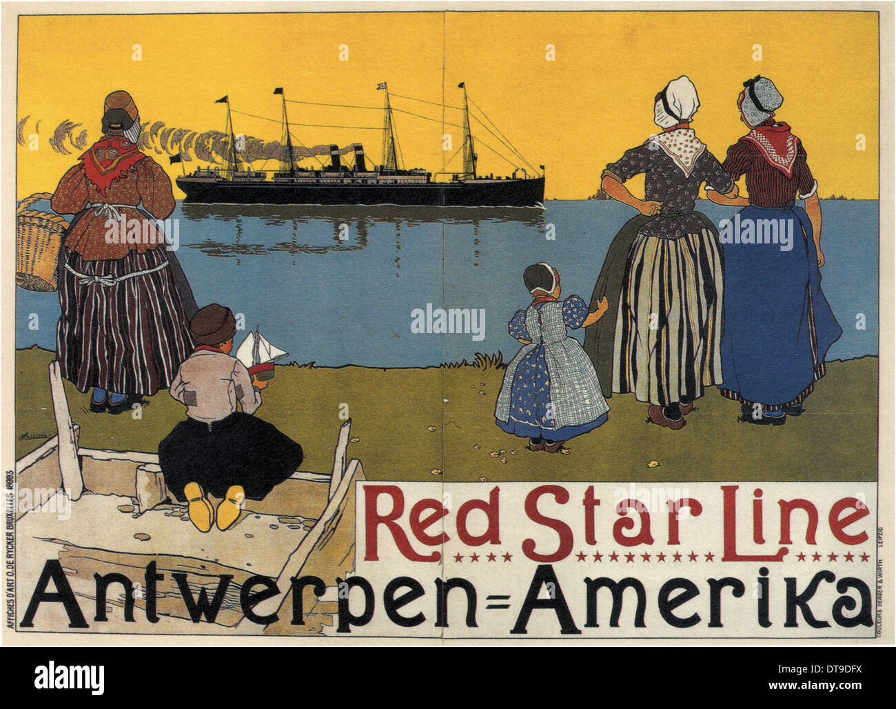 Red star line poster hi-res stock photography and images - Alamy