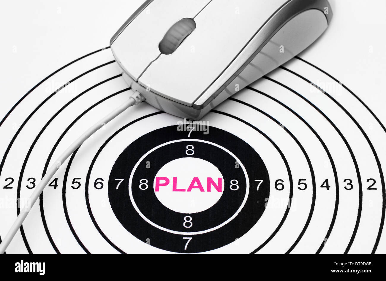 Plan text on target Stock Photo - Alamy