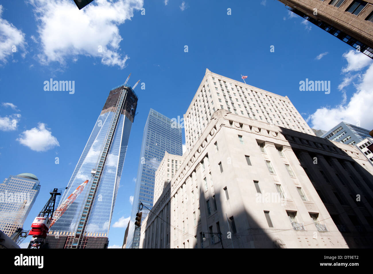 A view of the construction of the new World Trade Center in New York ...