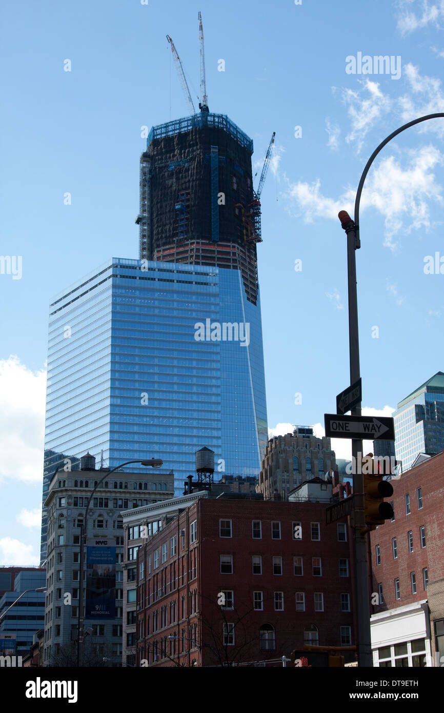 A view of the construction of the new World Trade Center in New York ...
