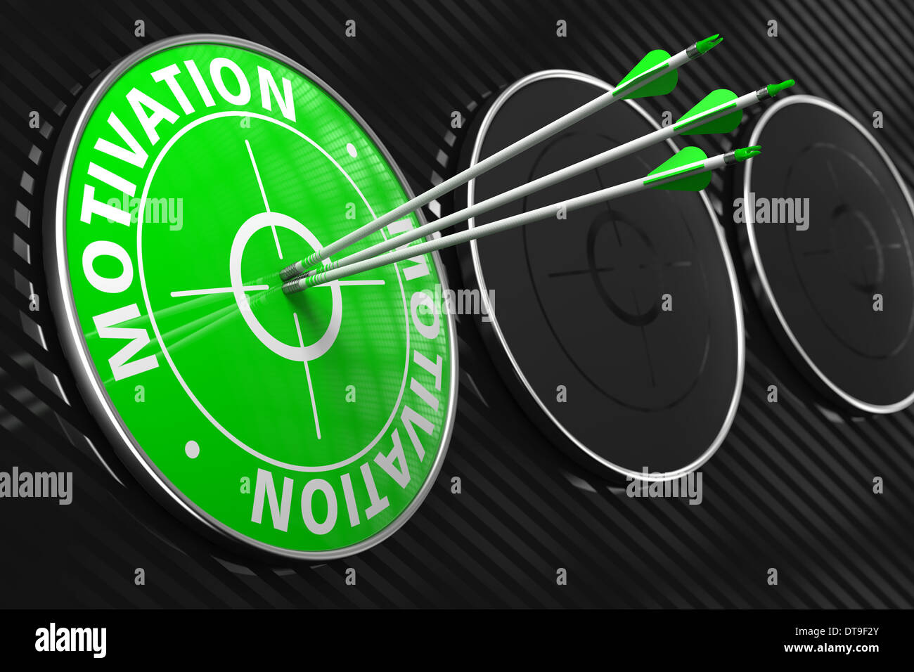 Motivation Concept on Green Target Stock Photo - Alamy