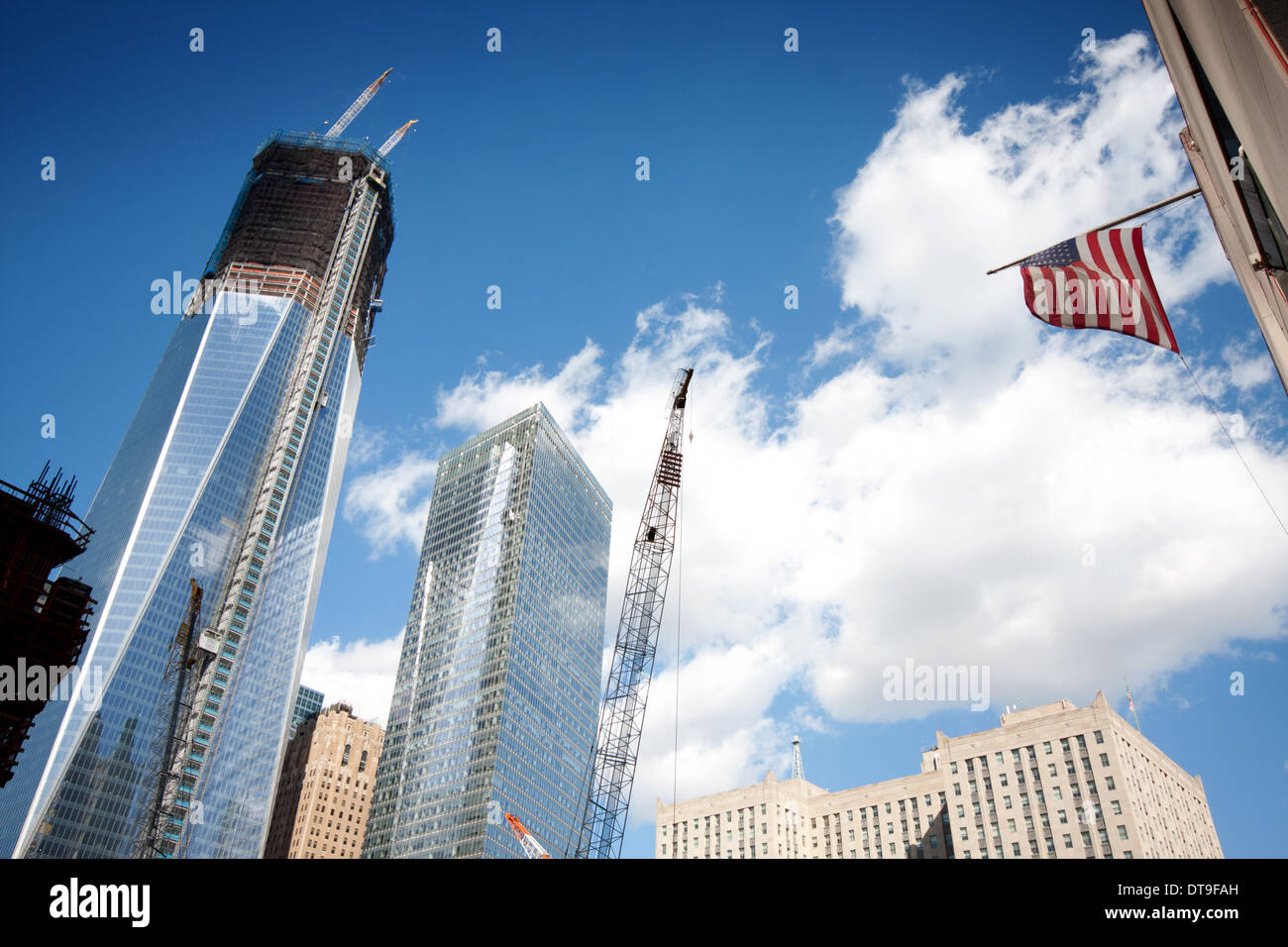 A view of the construction of the new World Trade Center in New York ...
