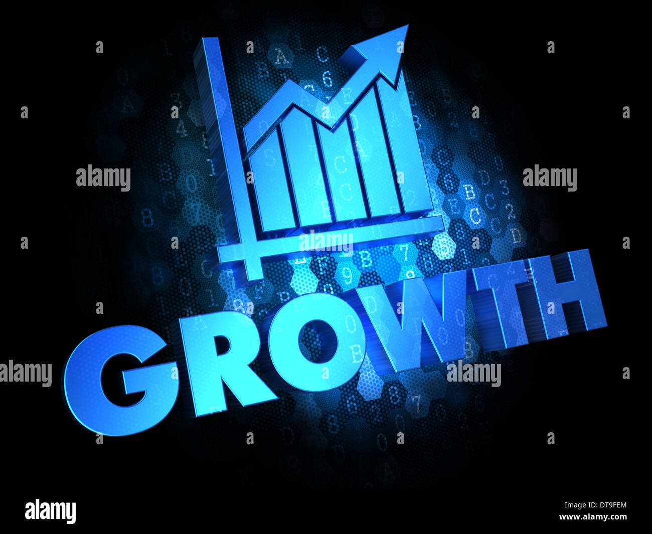Growth Concept on Dark Digital Background Stock Photo - Alamy
