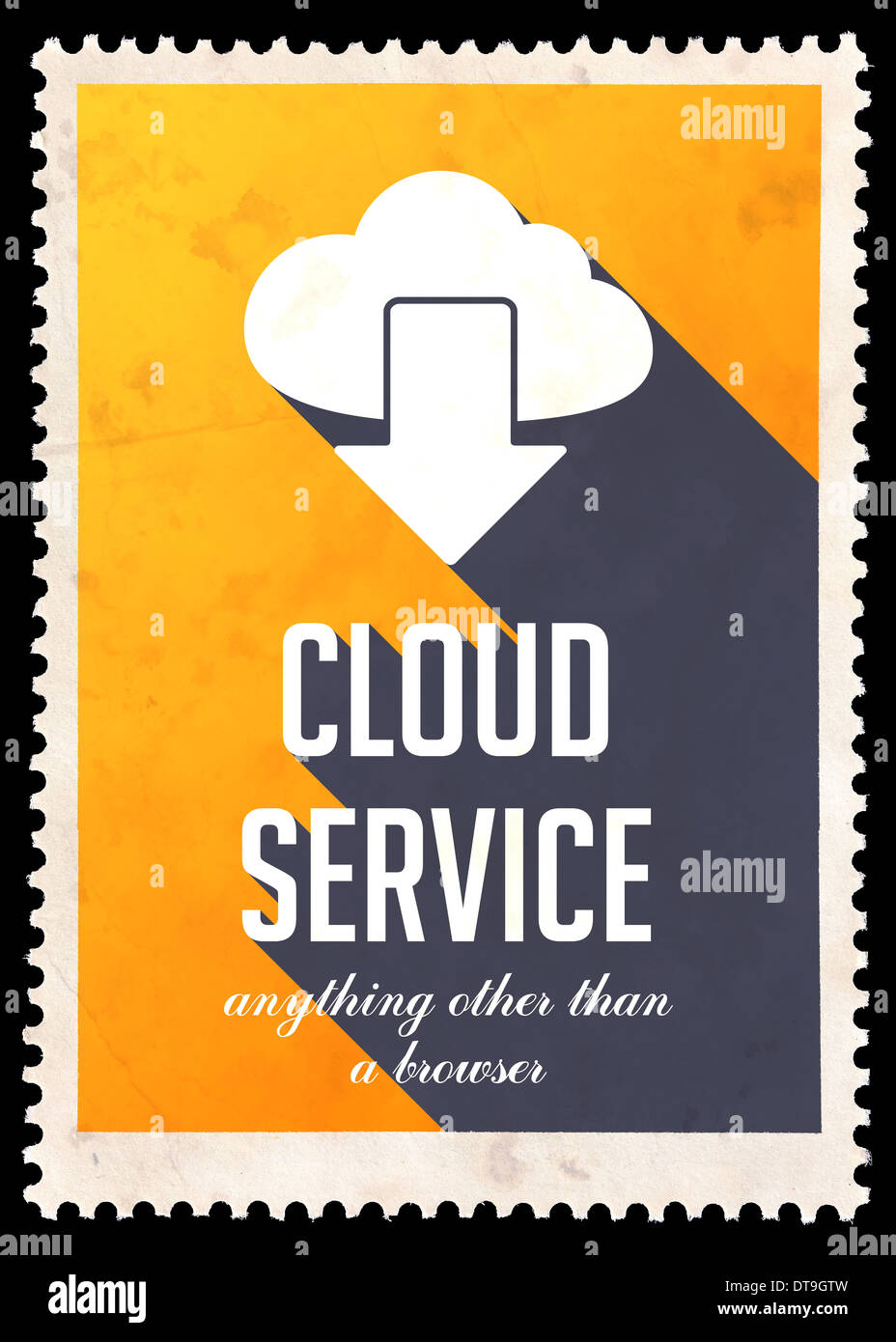 Cloud Service Concept on Yellow in Flat Design Stock Photo - Alamy