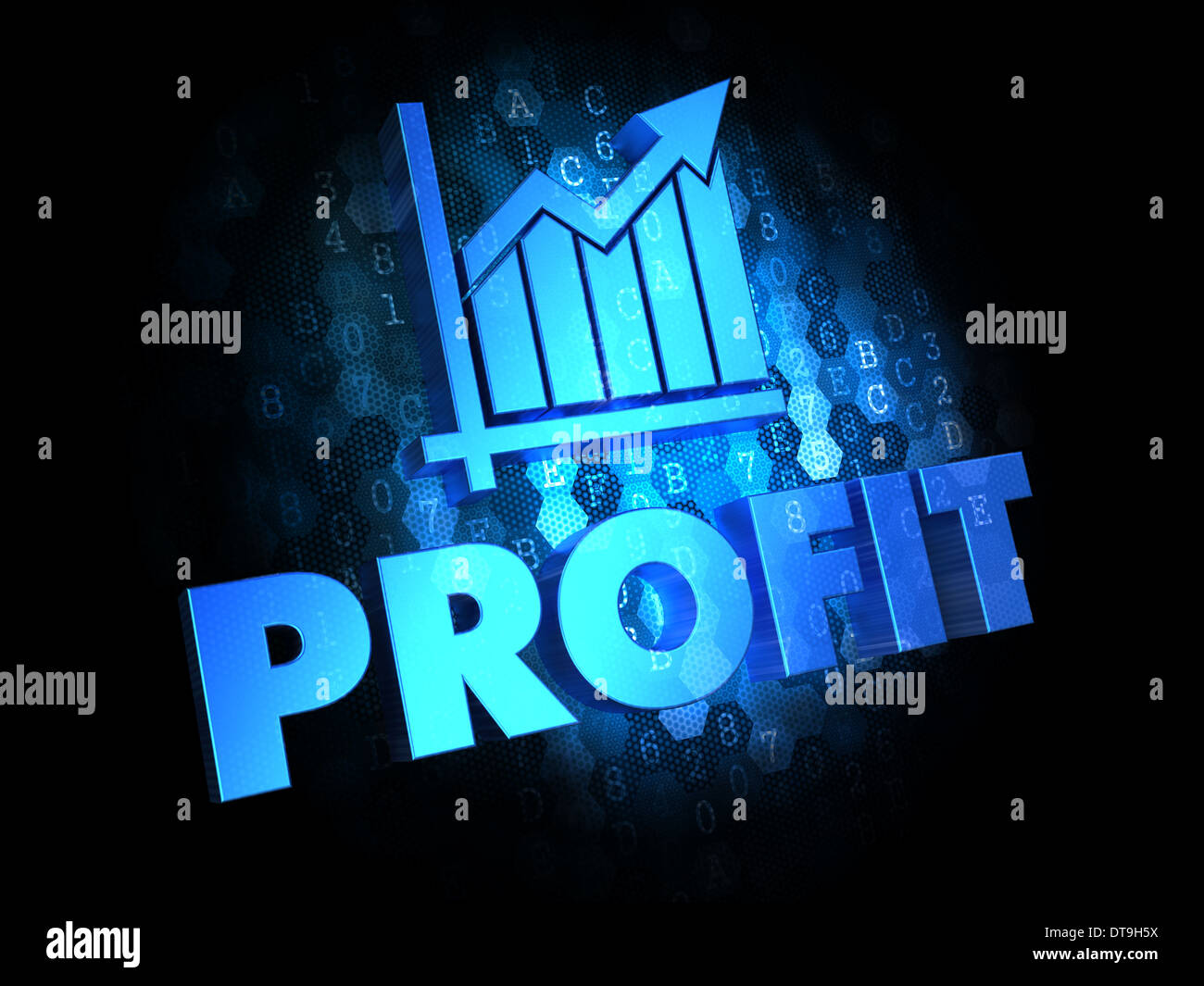 Profit Concept on Dark Digital Background Stock Photo - Alamy