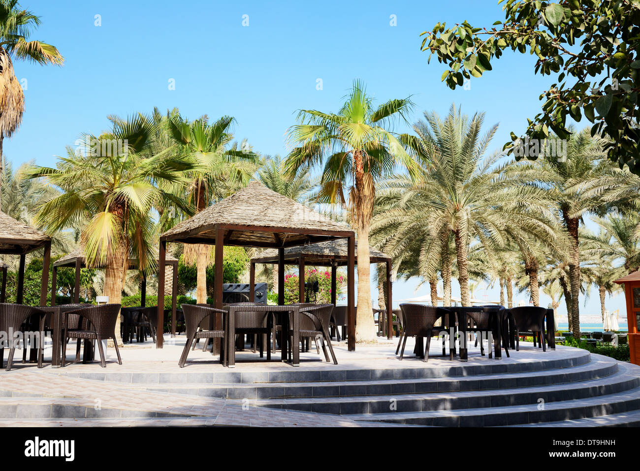 The outdoor terrace at luxury hotel, Dubai, UAE Stock Photo - Alamy