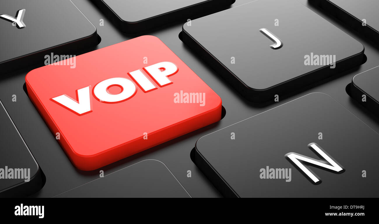 VOIP Concept on Red Keyboard Button Stock Photo - Alamy