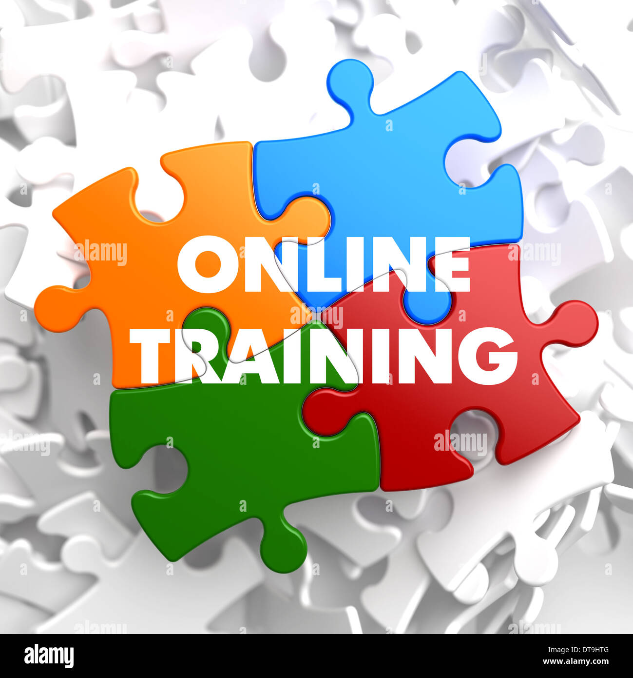 Online Training on Multicolor Puzzle Stock Photo - Alamy