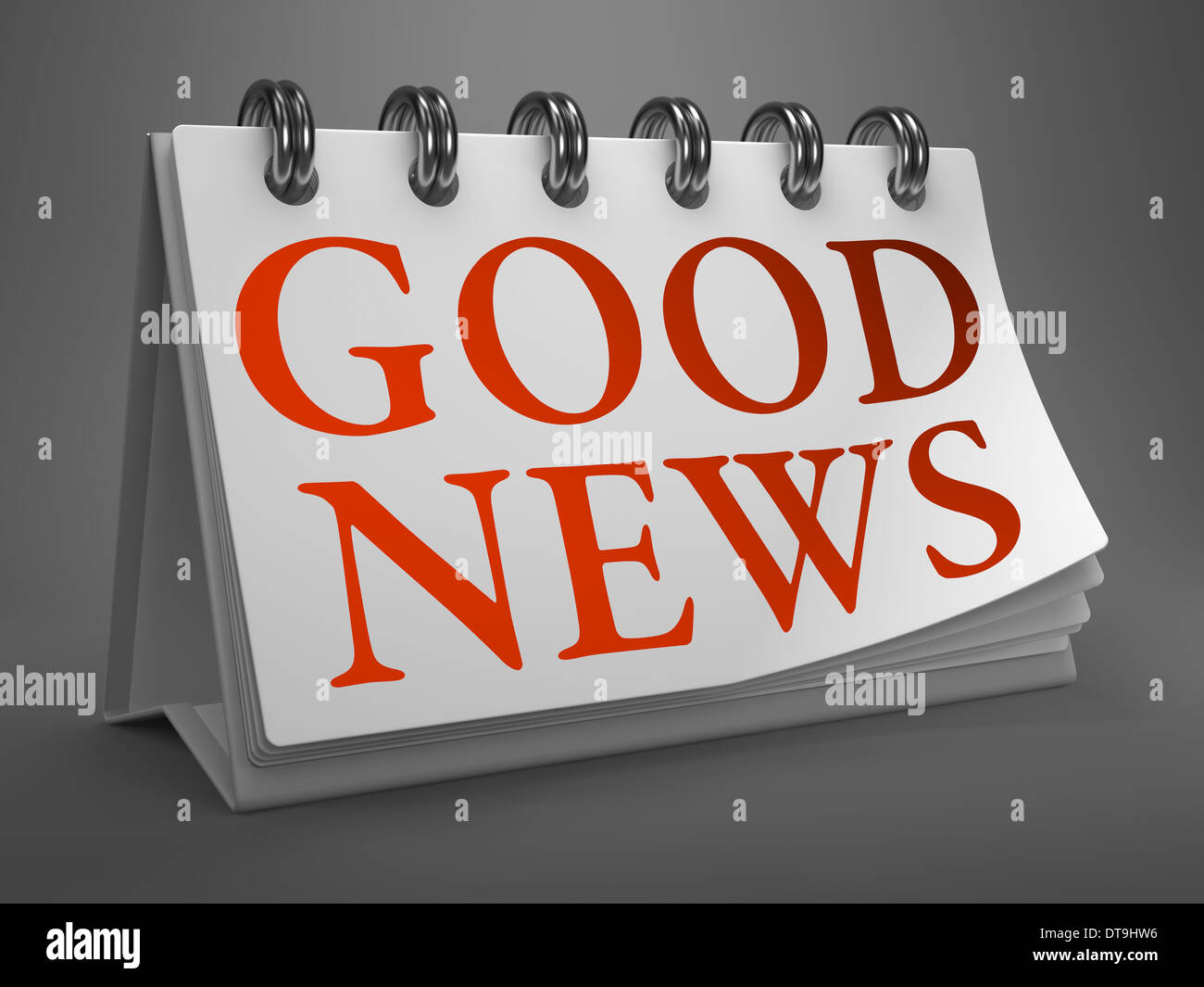 Good News on Desktop Calendar Stock Photo - Alamy