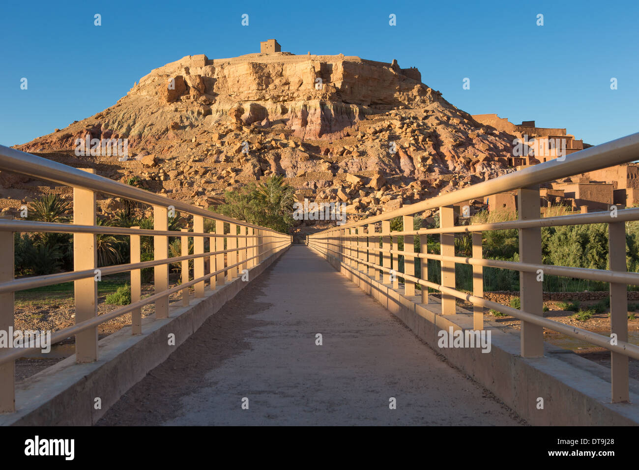 The bridge across from the modern village to the World Heritage site of ...