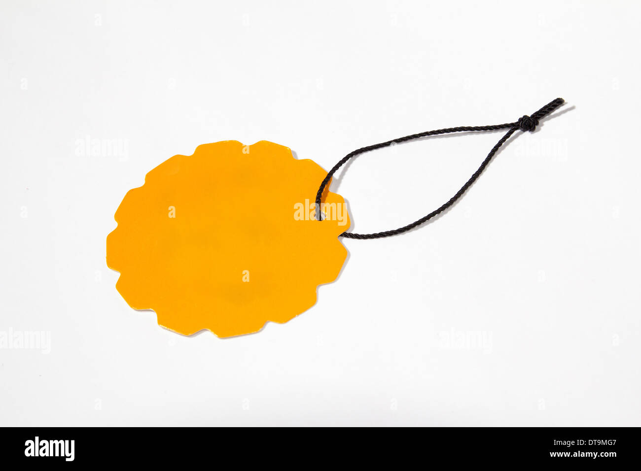 Blank price tag yellow on white background with soft shadow Stock Photo ...