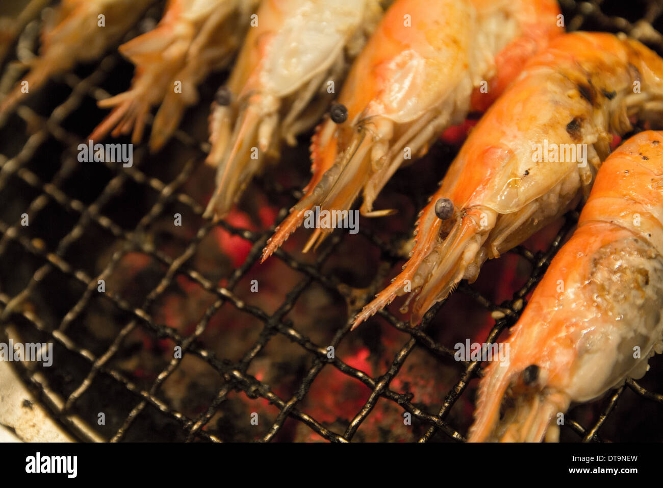 Shrimp on the grill Stock Photo - Alamy