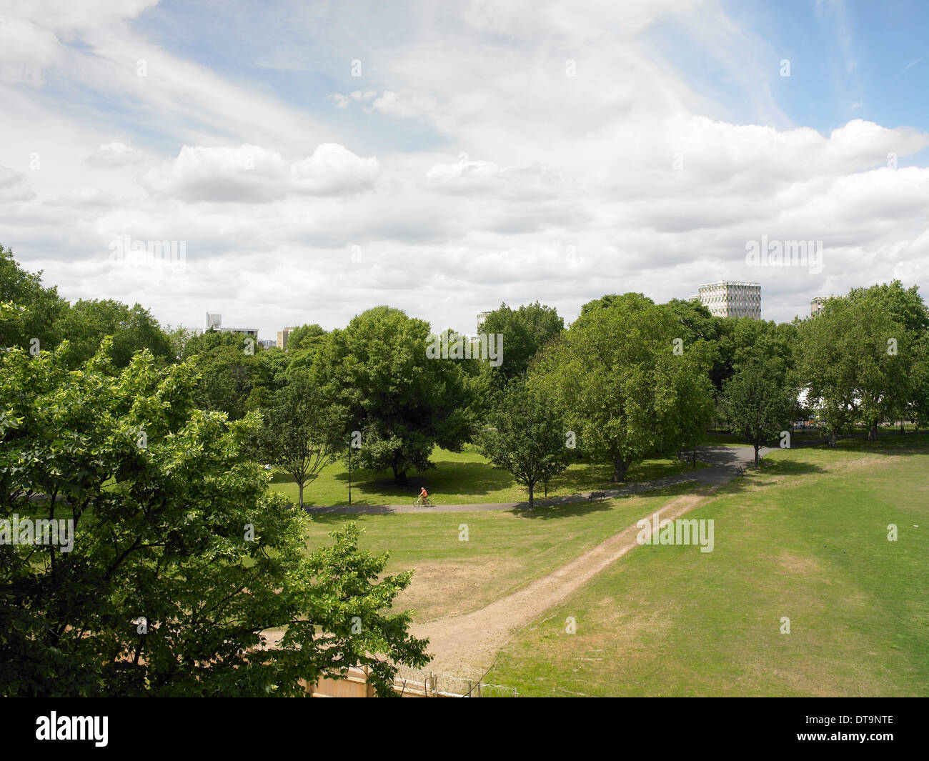 Park with city view Stock Photo - Alamy