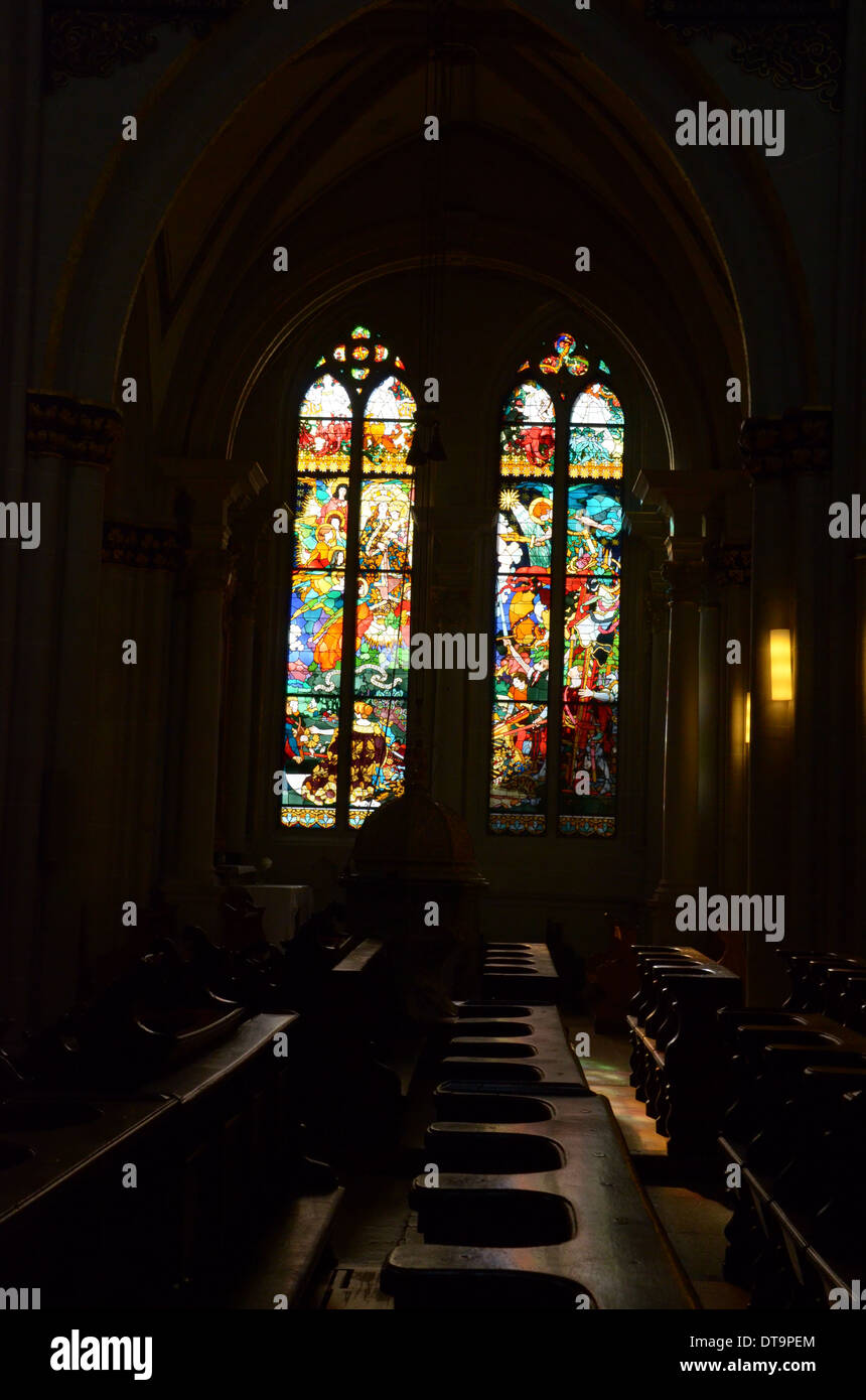 Stained glass in cathedral Stock Photo - Alamy