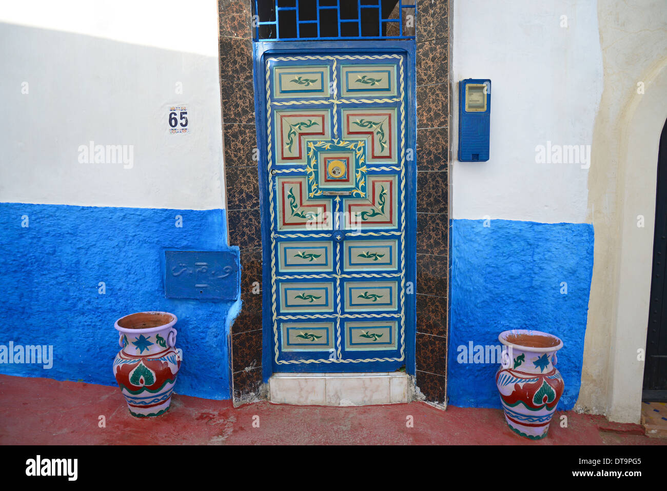 Ornate door in Kasbah of the Udayas (Qasbah des Oudaya), Rabat, Rabat ...
