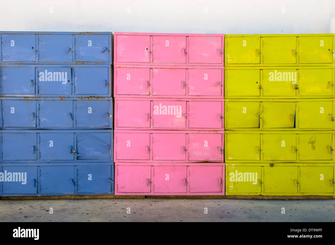 Colorful metal boxes Stock Photo - Alamy