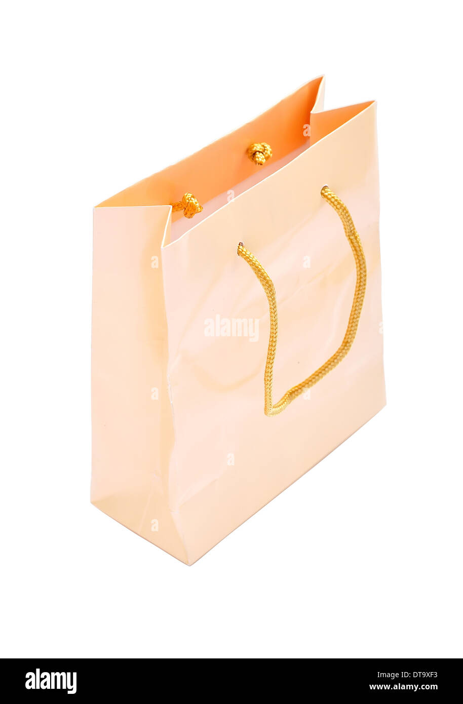 Cream paper bag isolated with clipping paths Stock Photo - Alamy