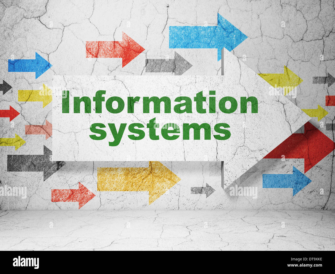 Data concept: arrow with Information Systems on grunge wall background ...