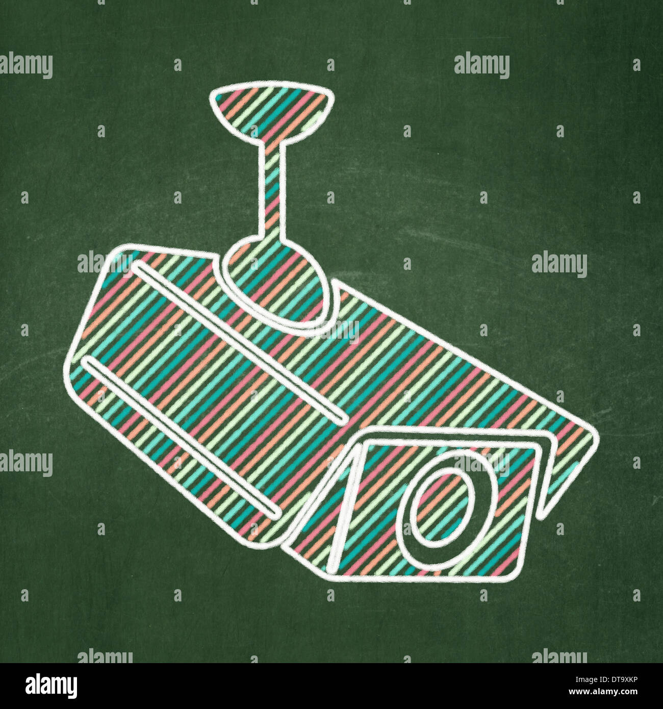 Security concept: Cctv Camera on chalkboard background Stock Photo - Alamy