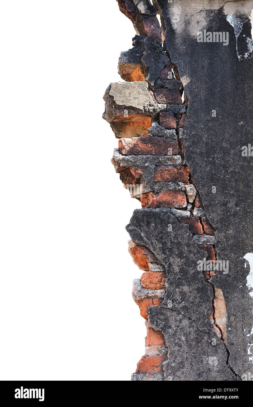 Brick wall isolated with clipping path Stock Photo - Alamy