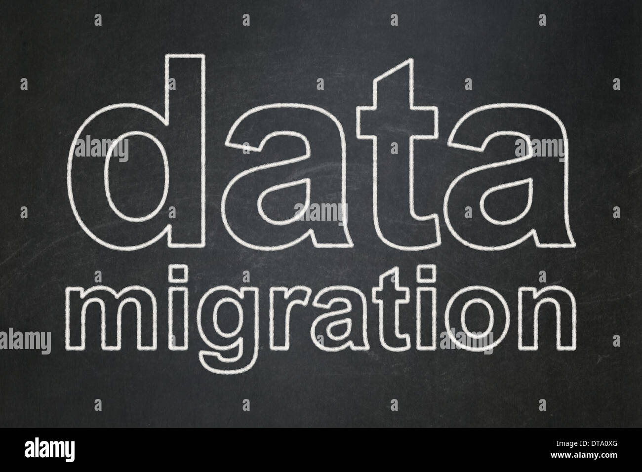 Data Migration on chalkboard background Stock Photo - Alamy