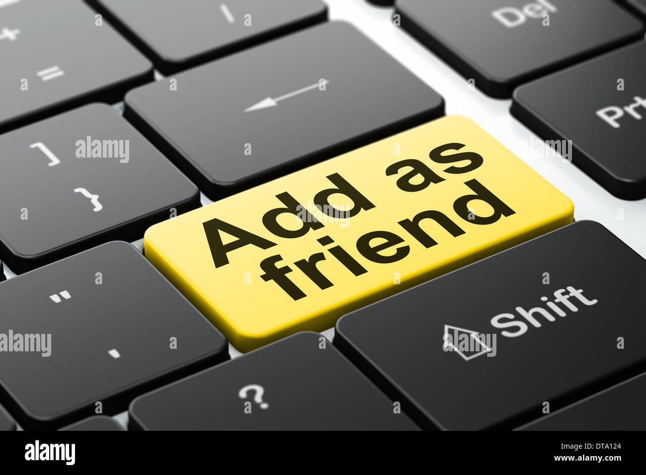 Social network concept: Add as Friend on computer keyboard background ...